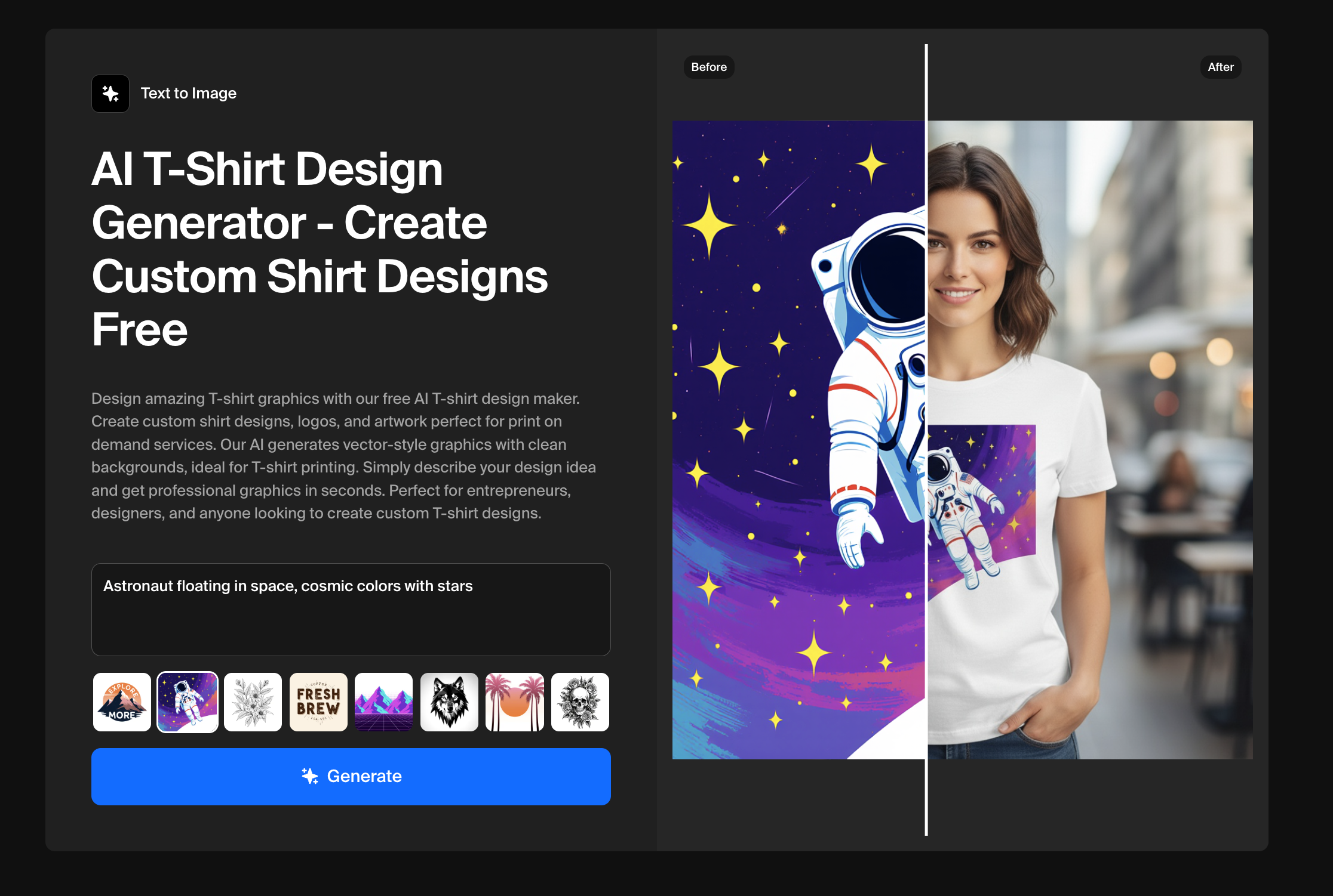 Free AI T-Shirt Design Maker & Generator - Custom Shirt Design Creator ...